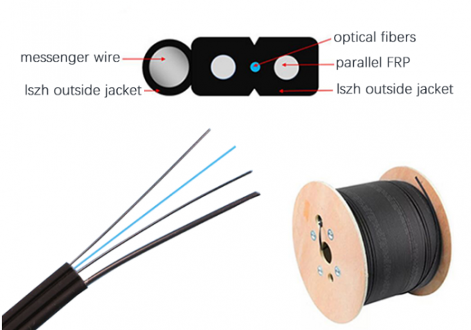 G657a G652d 4 Core FTTH Fiber Optic Drop Cable LSZH Sheath