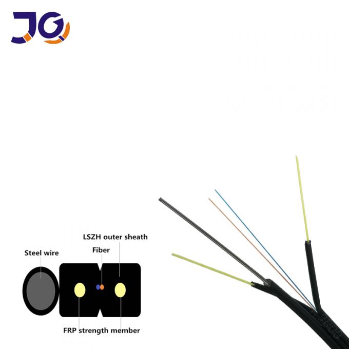 Aerial Single Mode FTTH Fiber Optic Drop Cable 657A With Messenger