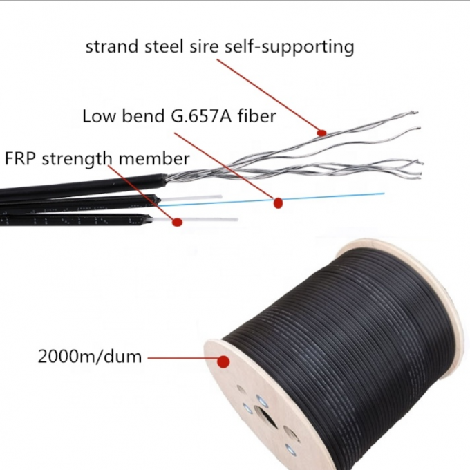 4 Core Single Mode G657A FTTH Drop Fiber Cable GJYXCH