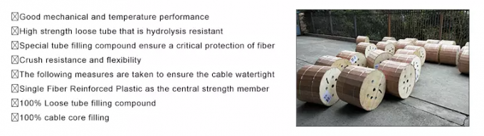 48 Core Single Mode Duct GYFTY Fiber Optic Cable Black Color