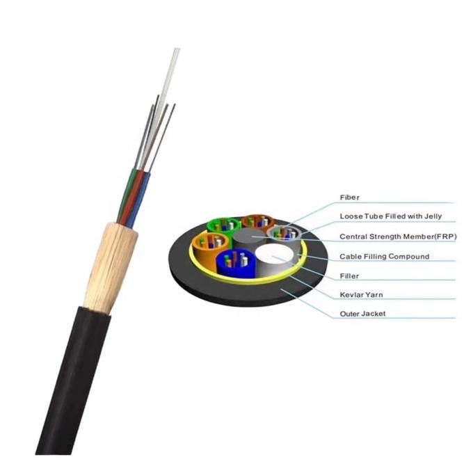 ADSS Self - Supporting All Dielectric Fiber Optic Cable 8 12 24 48 ...