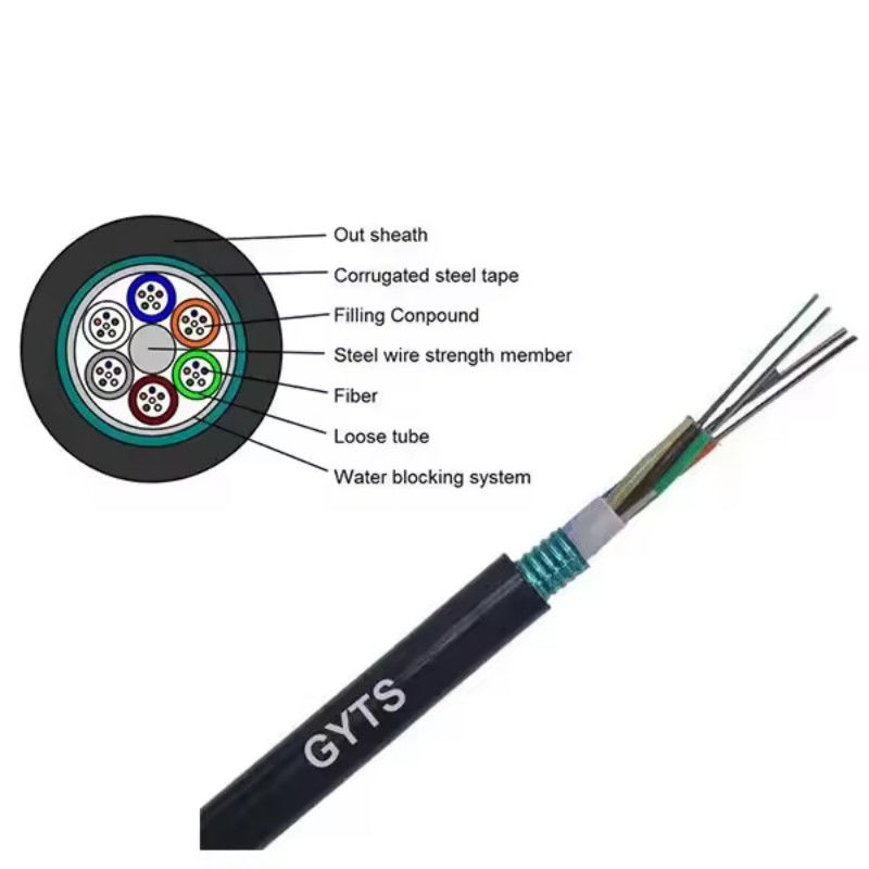 Outdoorarmoured steel tape Fiber Optic Cable GYTS GYTA 96 Core Aerial Duct Fiber Optic Cable
